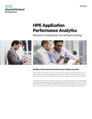 HPE performance analytics | PDF