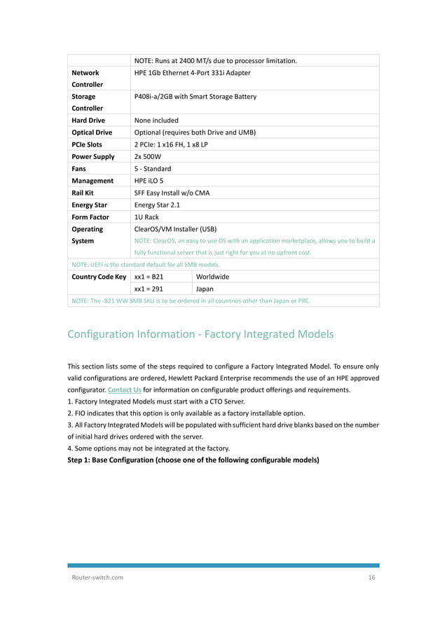 HPE ProLiant DL360 Gen10 Server Data Sheet | PDF