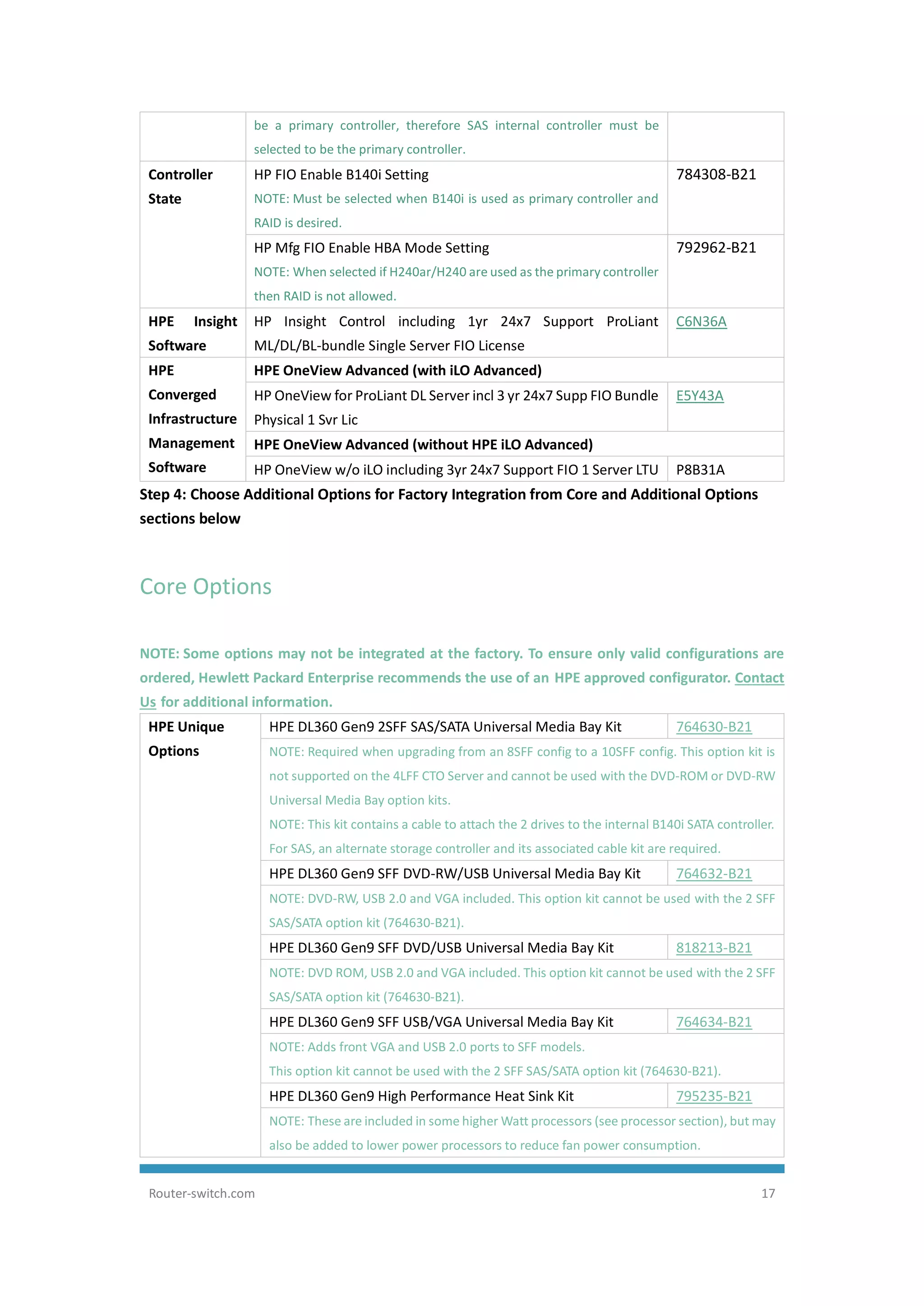 HPE ProLiant DL360 Gen9 Server Data Sheet | PDF