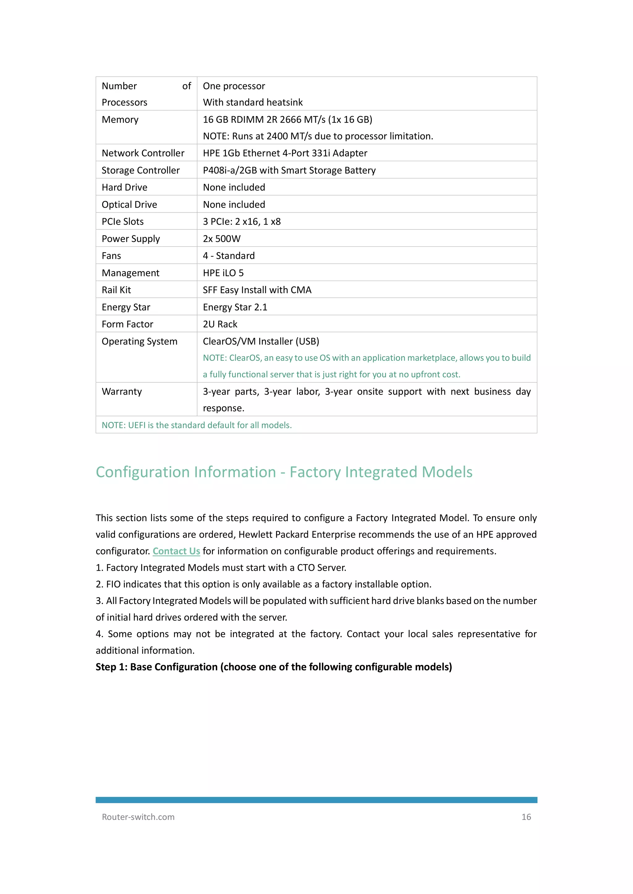 HPE ProLiant DL380 Gen10 Server Data Sheet | PDF