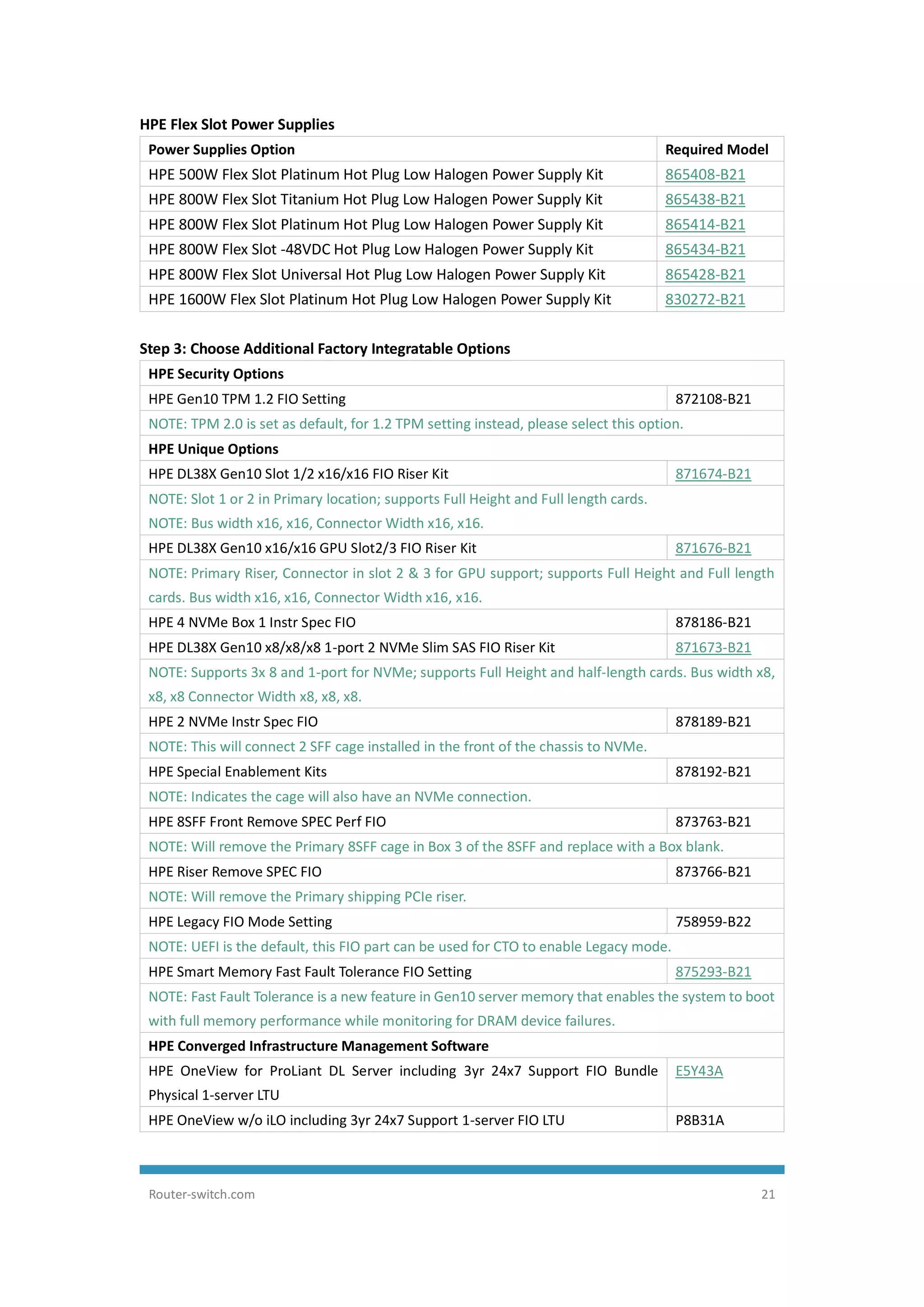 HPE ProLiant DL380 Gen10 Server Data Sheet | PDF