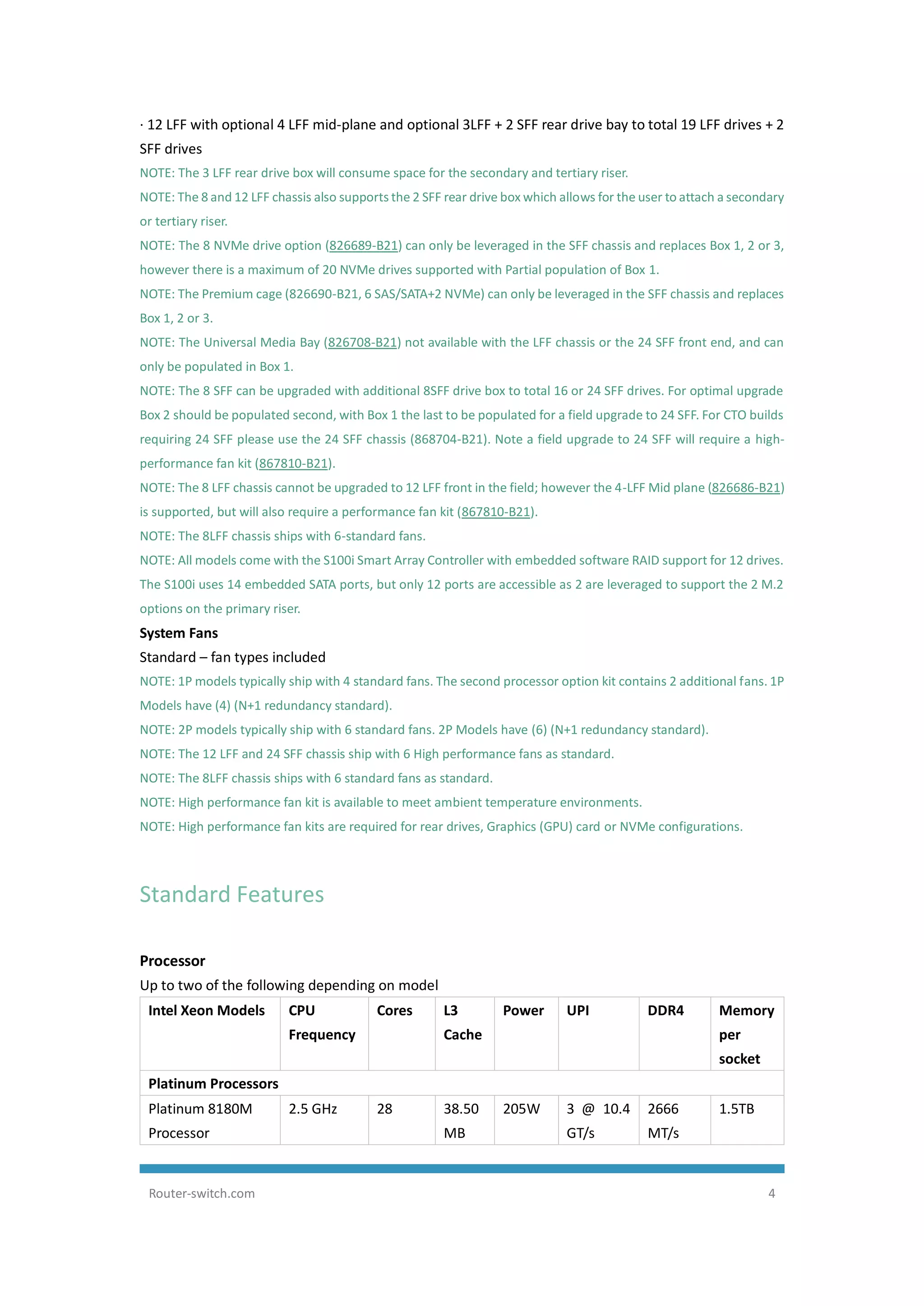 HPE ProLiant DL380 Gen10 Server Data Sheet | PDF