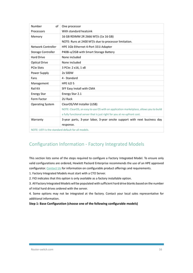 HPE ProLiant DL380 Gen10 Server Data Sheet | PDF