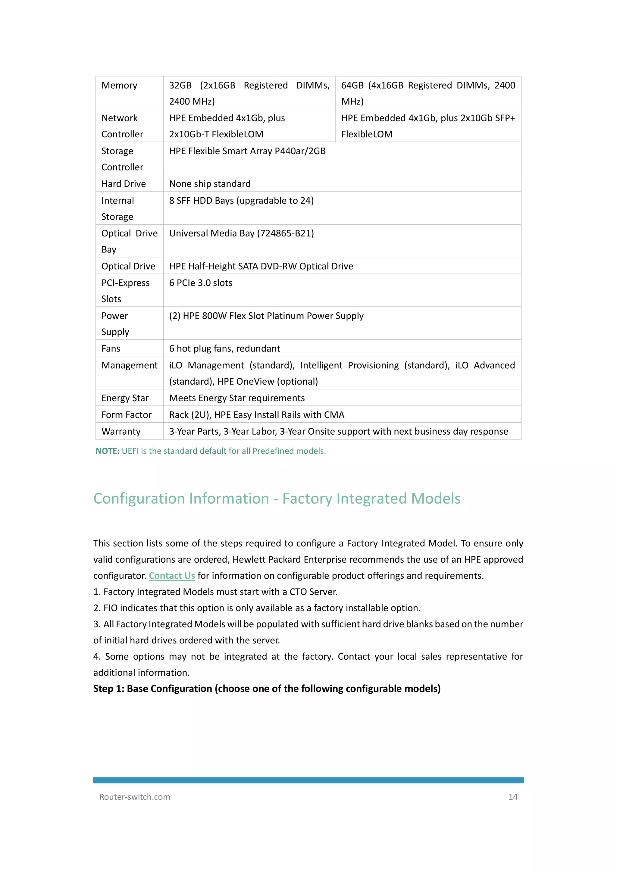 HPE ProLiant DL380 Gen9 Server Data Sheet | PDF
