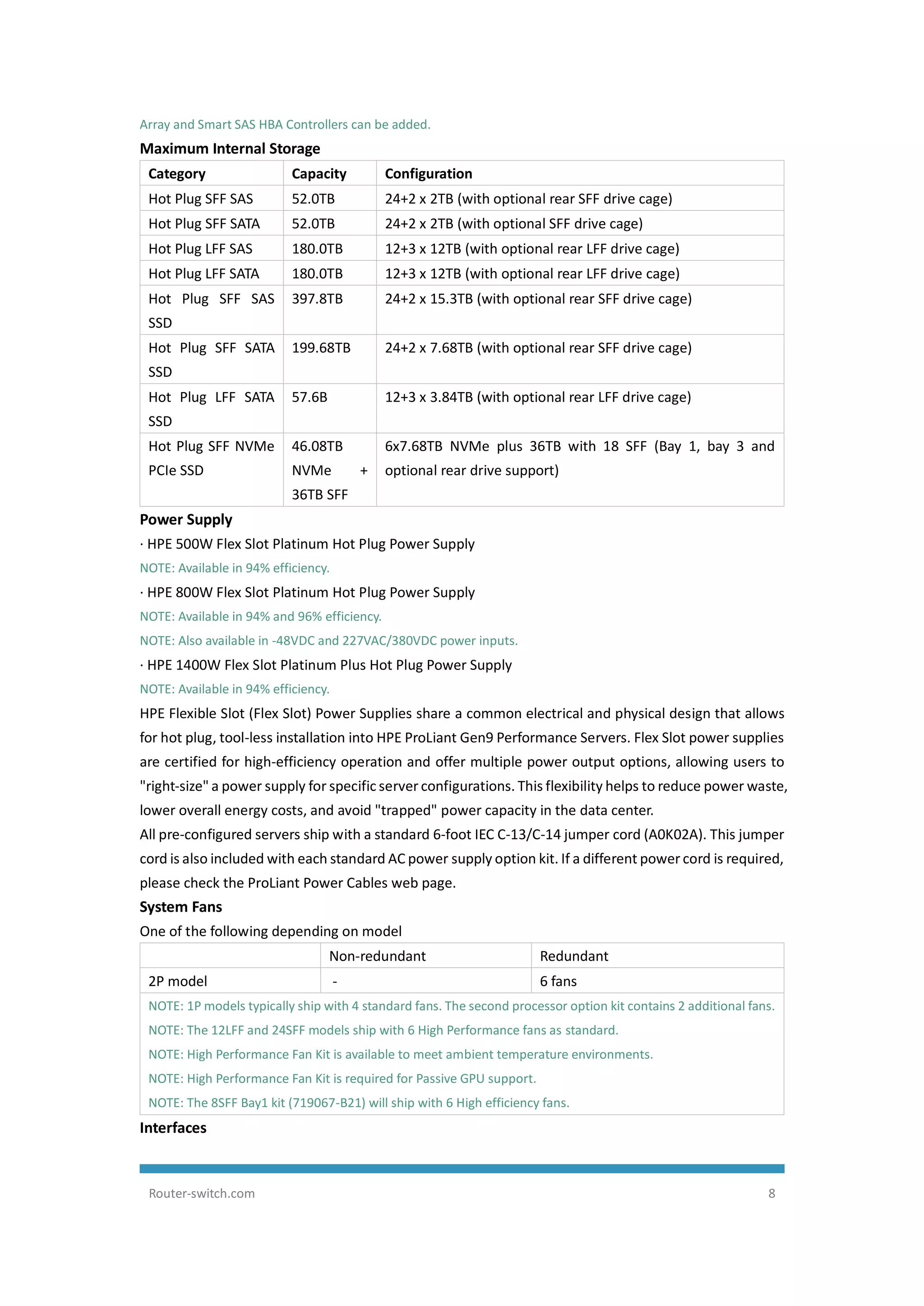 HPE ProLiant DL380 Gen9 Server Data Sheet | PDF