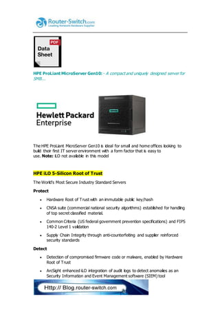 Hpe pro liant gen9 to gen10 server transition guide | DOCX | Operating ...
