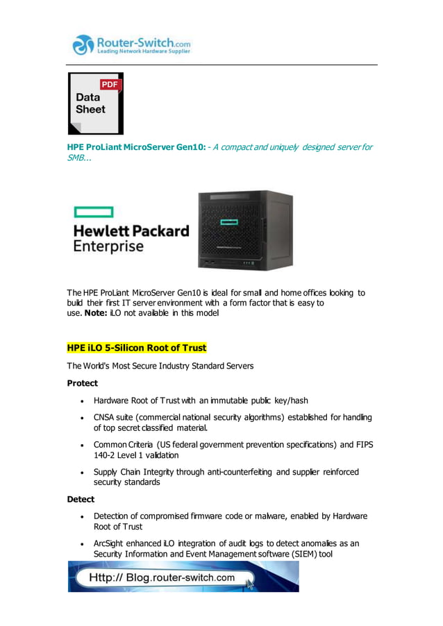 Hpe pro liant gen9 to gen10 server transition guide | DOCX | Operating ...