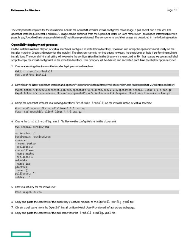 HPE Reference Architecture for Red Hat OpenShift on HPE ProLiant DL380 ...