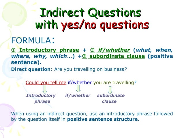 Indirect Questions for Politeness | PPT