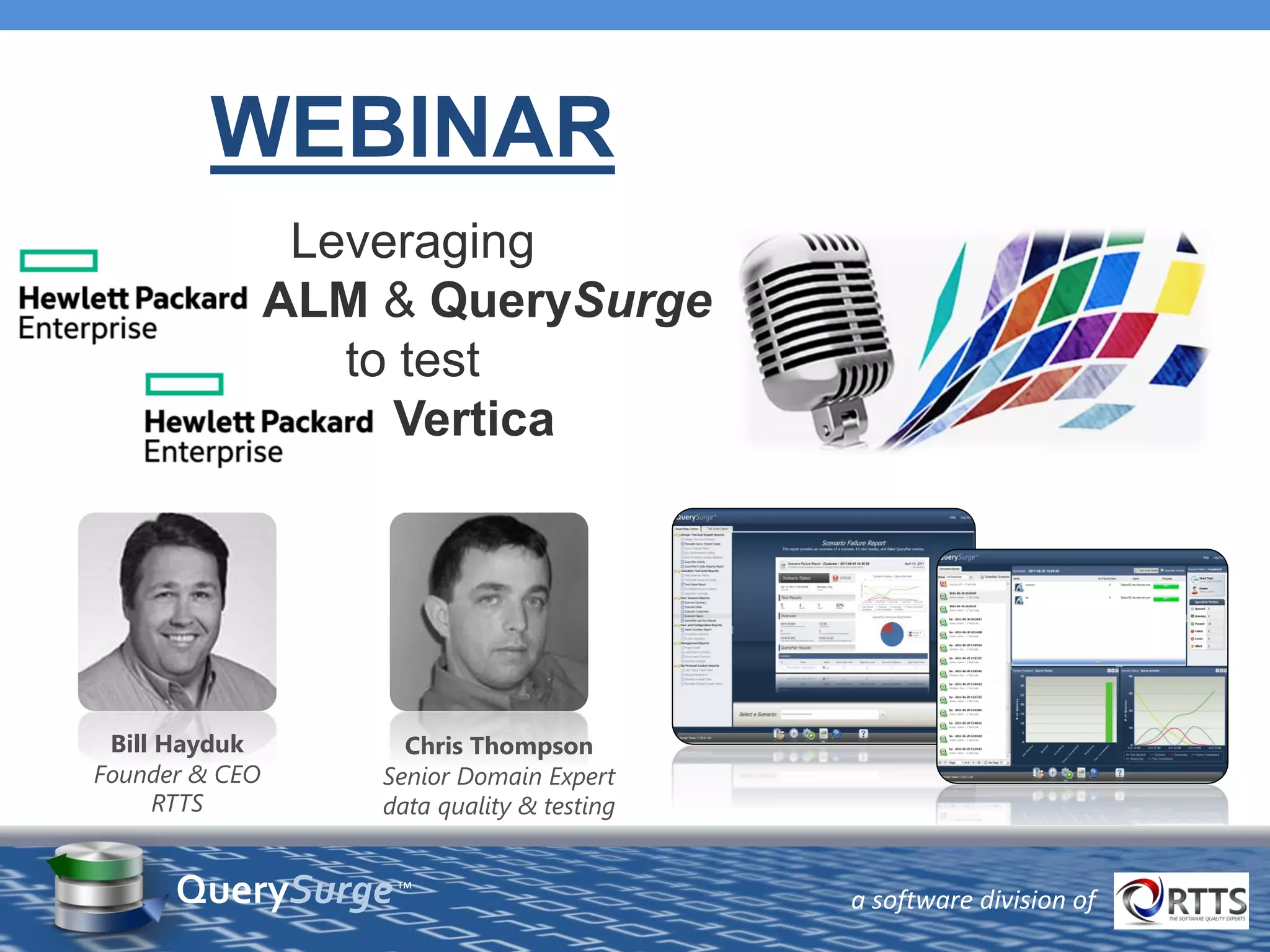 Leveraging HPE ALM & QuerySurge to test HPE Vertica | PDF