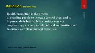 Health Education and Health Promotion | PPT