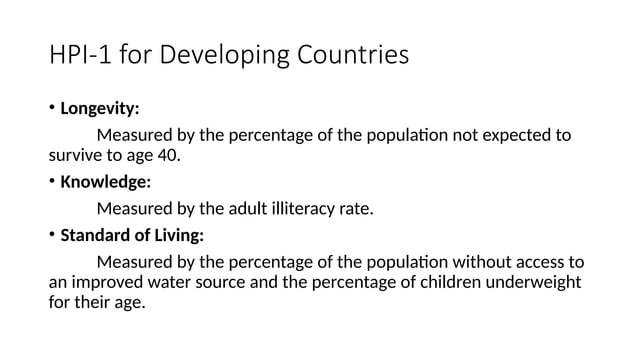 Human Poverty Index(HPI): Meaning, Measures, Calculation | PPTX