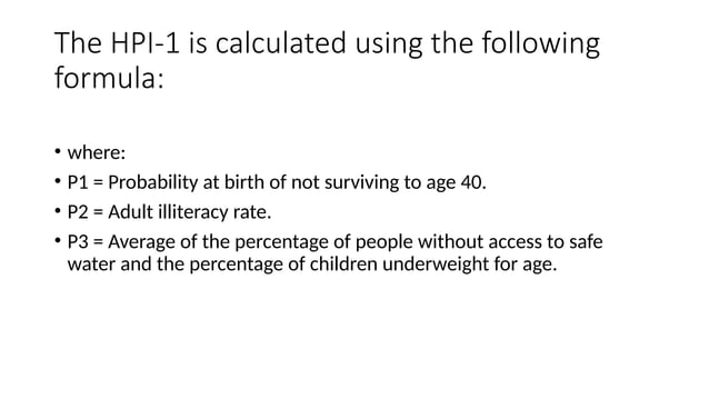 Human Poverty Index(HPI): Meaning, Measures, Calculation | PPTX