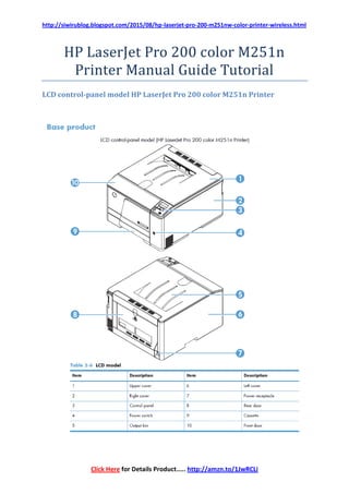 HP laser jet pro 200 color m251n printer manual guide tutorial | PDF