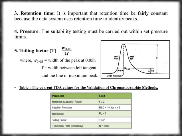 System suitability parameters assessment by HPLC | PPTX