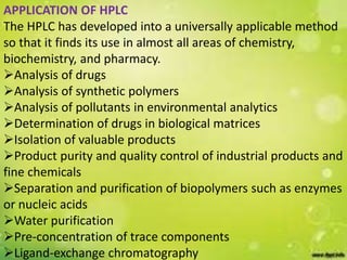 HPLC-High Performance Liquid Chromatography | PPTX