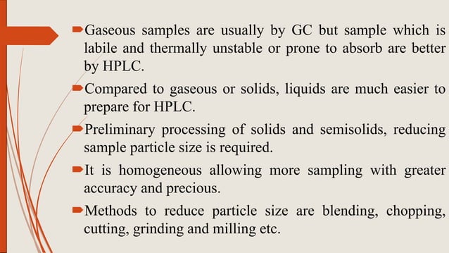 HPLC Sample Preparation and Instrumentatio | PPTX