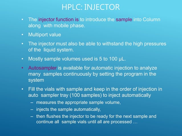 HPLC Principle,Instrumentation and Application | PPTX