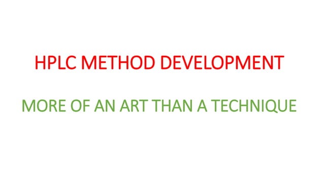 HPLC method development by DrA.S Charan | PDF