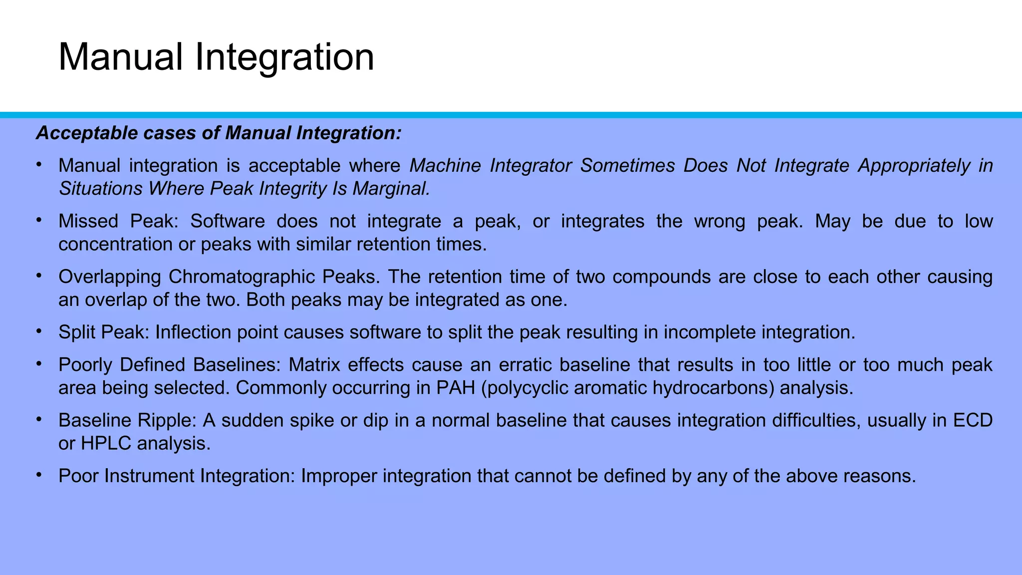 HPLC - Peak integration for chromatography | PPT | Chemistry | Science