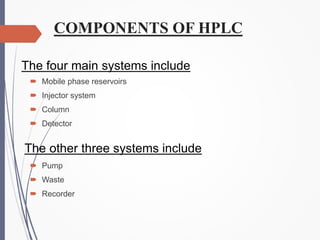 HIGH PERFORMANCE LIQUID CHROMATOGRAPHY | PPT