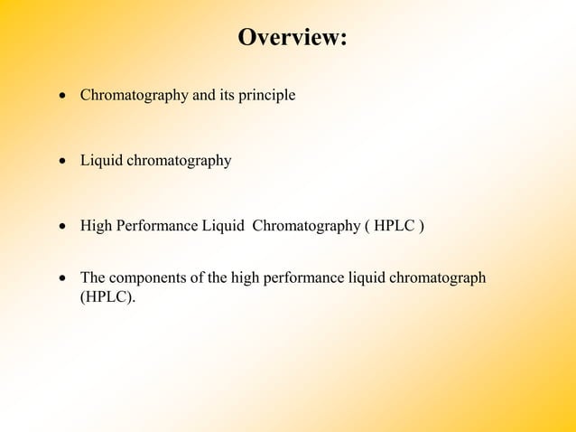 Hplc ppt | PPTX | Chemistry | Science