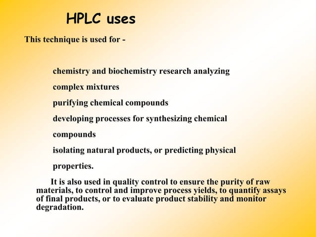 Hplc ppt | PPTX | Chemistry | Science