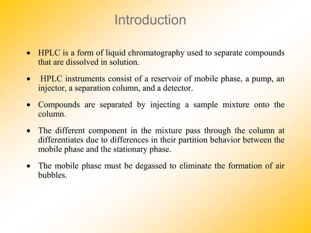 Hplc ppt | PPTX | Chemistry | Science