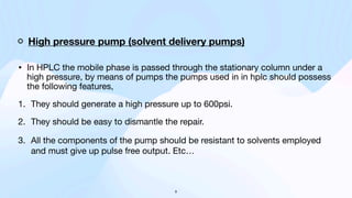 High performance liquid chromatography pptx | PDF