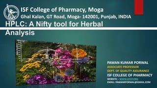 HPLC: A Nifty tool for Herbal Analysis | PPT