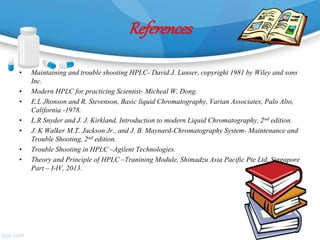 Hplc (basic principles, operation and maintenance) | PPTX
