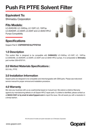 Solvent Filters Gopani filters Private Limited | PDF