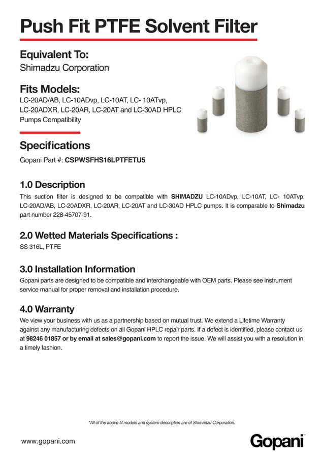 Solvent Filters Gopani filters Private Limited | PDF