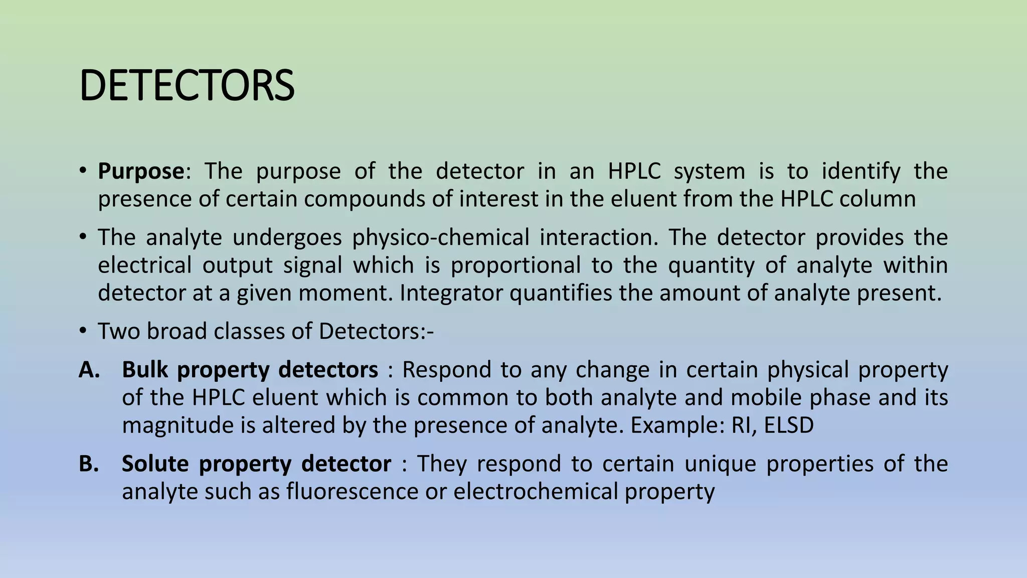 Detectors of HPLC | PPTX