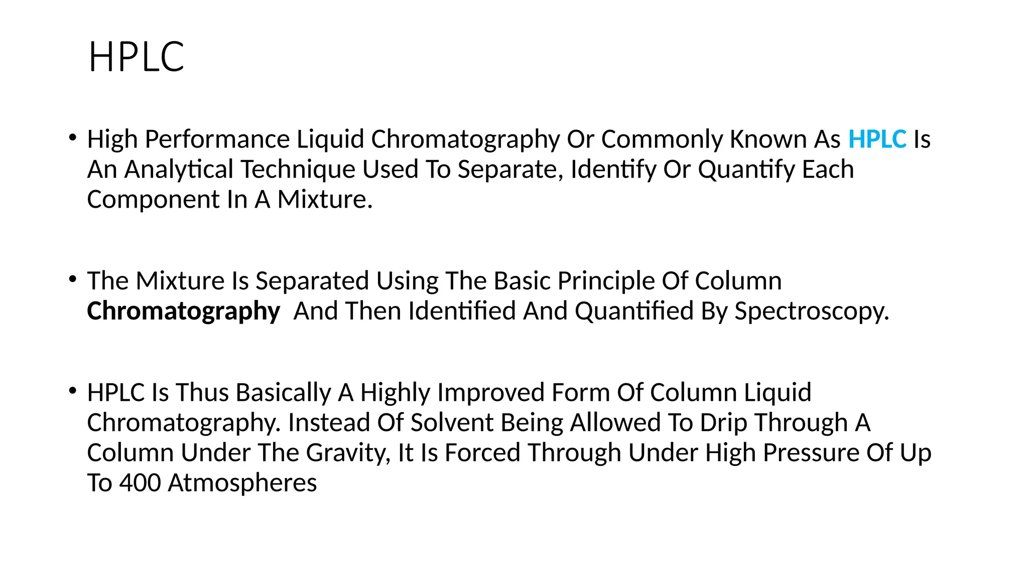 HPLC Pathology PG topic for exam High Imp | PPTX