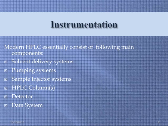 Instrumentation Of HPLC | PPTX