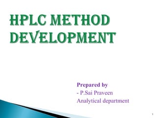 Hplc method development | PPT