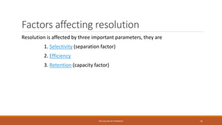 Hplc parameters, factors affecting resolution | PPTX