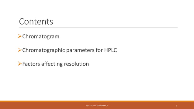 Hplc Parameters Factors Affecting Resolution Pptx