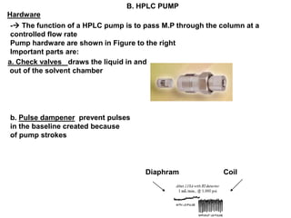 Hplc instrumentation in detail (Practical) Hplc pump inj_column | PPTX