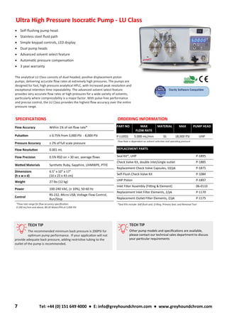 Greyhound Chromatography HPLC Pumps 2019 | PDF