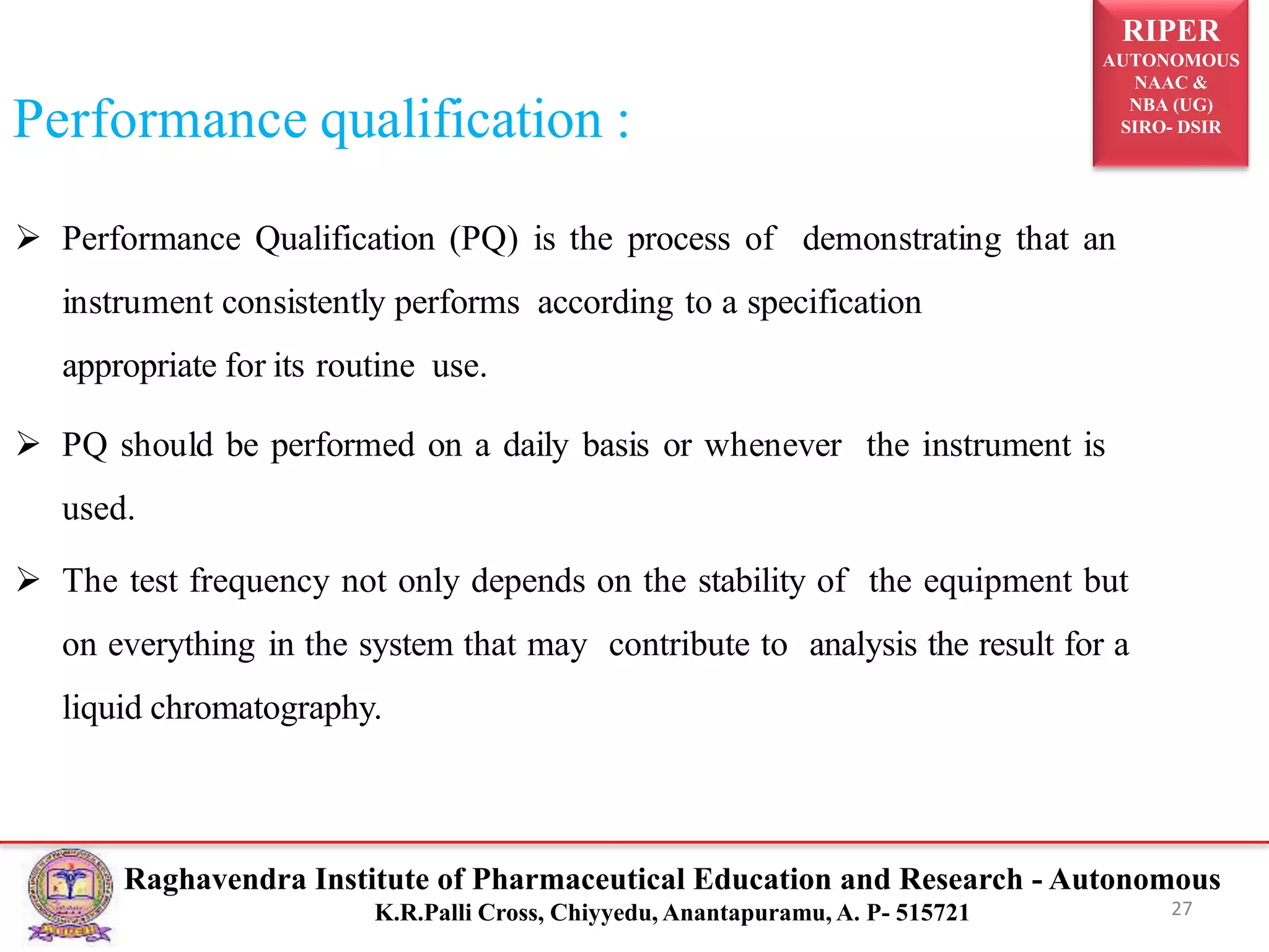 Qualification Of HPLC | PPTX