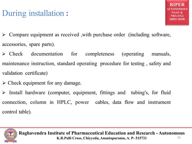 Qualification Of HPLC | PPTX