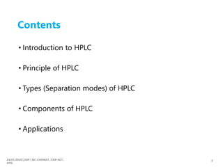 HPLC (High-Performance Liquid Chromatography) Basic Overview - IICT (Indian Institute of ...