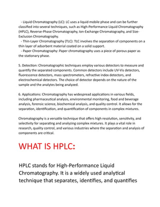 HPLC BMLT/ DMLT High Performance Liquid Chromatography | DOCX