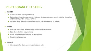 Introduction to Performance Testing & Loadrunner | PPTX