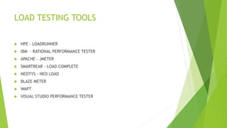 Introduction to Performance Testing & Loadrunner | PPTX