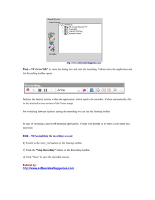 Hp Load Runner Tutorial 1 How Do We Record An Application Using Load Runner | DOC