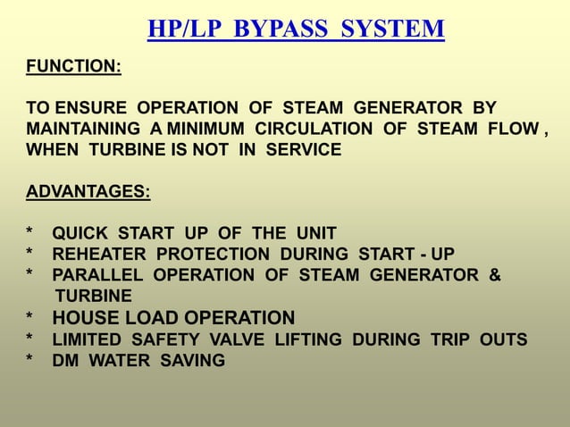 HP LP BYPASS SYSTEM | PPT