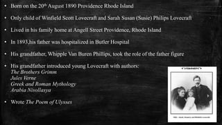 Howard Philips Lovecraft:Lovecraftian Elements in Popular Culture | PPT